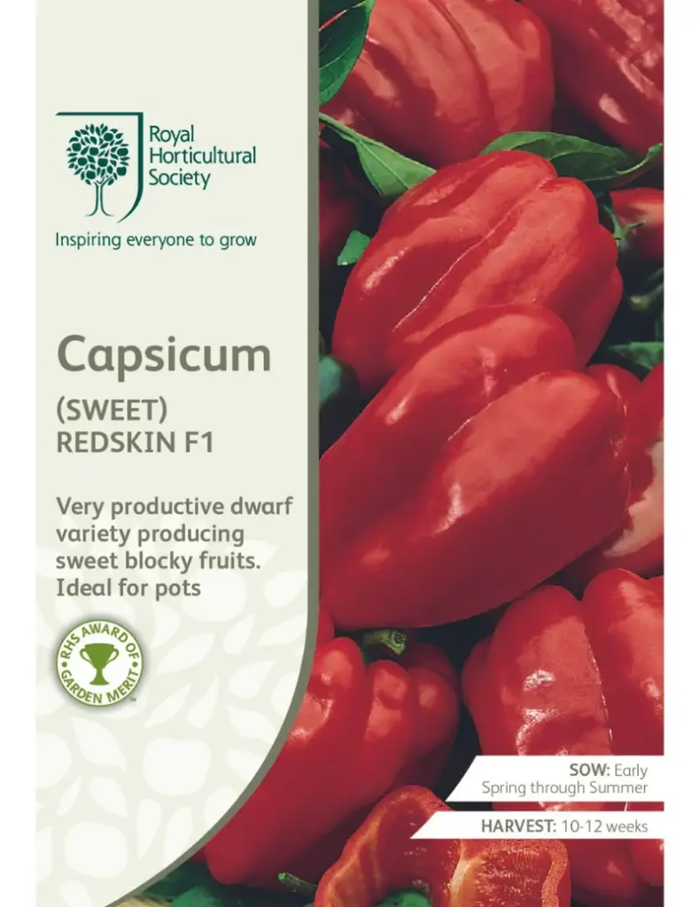 RHS Seeds - Sweet Redskin F1 Capsicum Seeds | Perennialle Plants